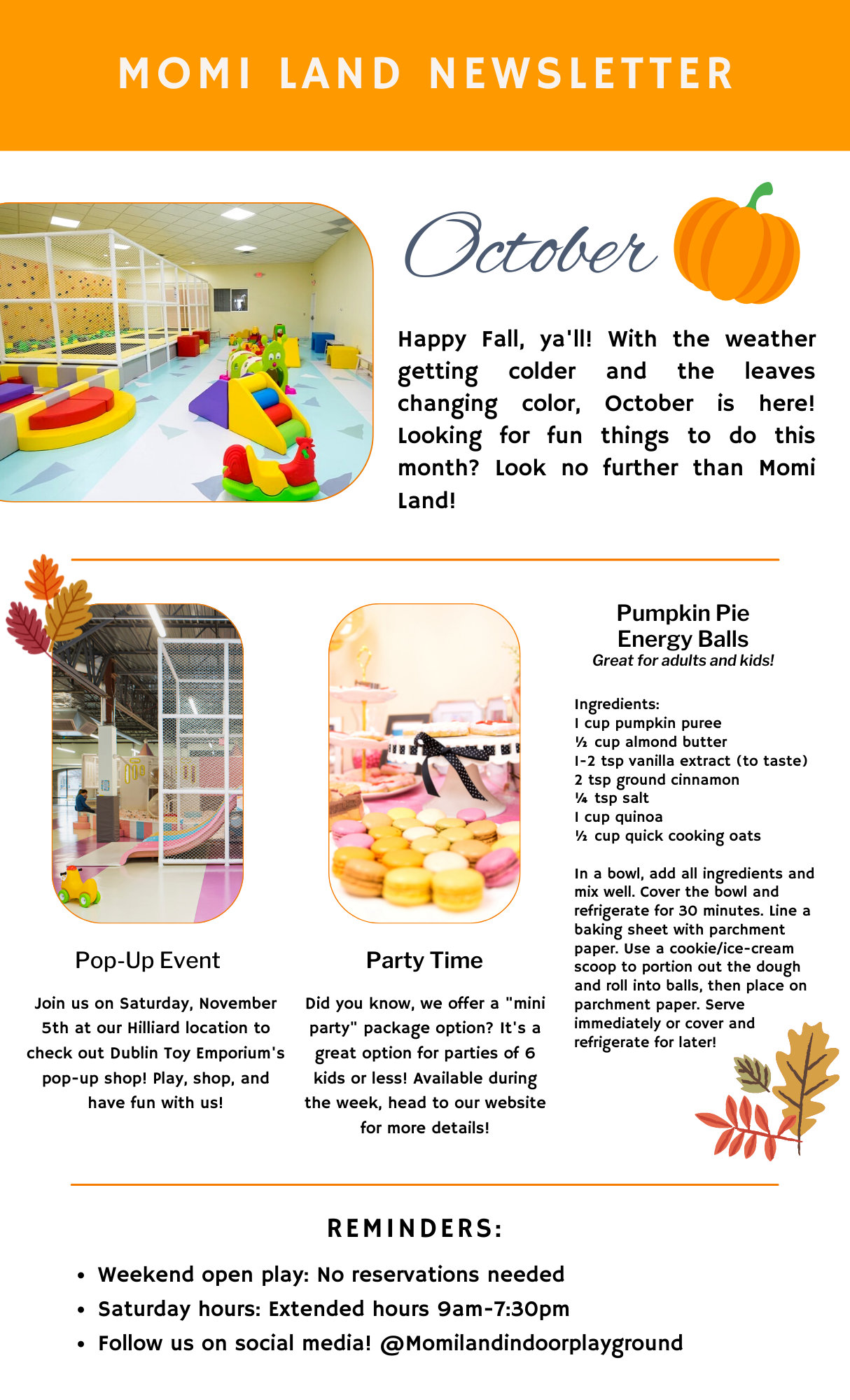 October Newsletter – Momi Land